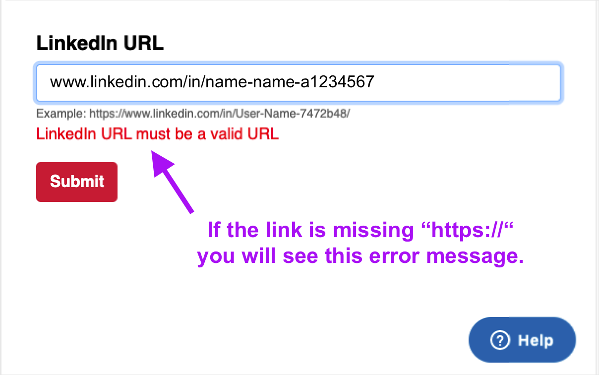 Why Am I Seeing An Error When I Submit My LinkedIn Profile Link MIT